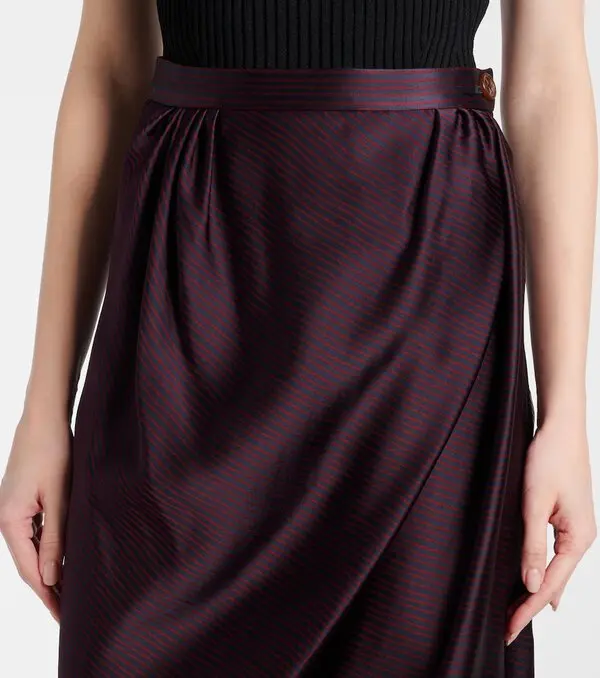 VIVIENNE WESTWOOD Drunken Striped Draped Midi Skirt - Blue