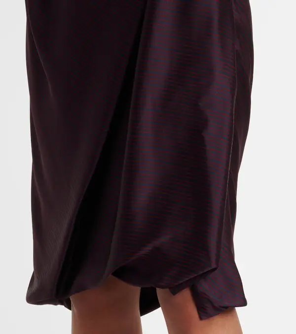 VIVIENNE WESTWOOD Drunken Striped Draped Midi Skirt - Blue