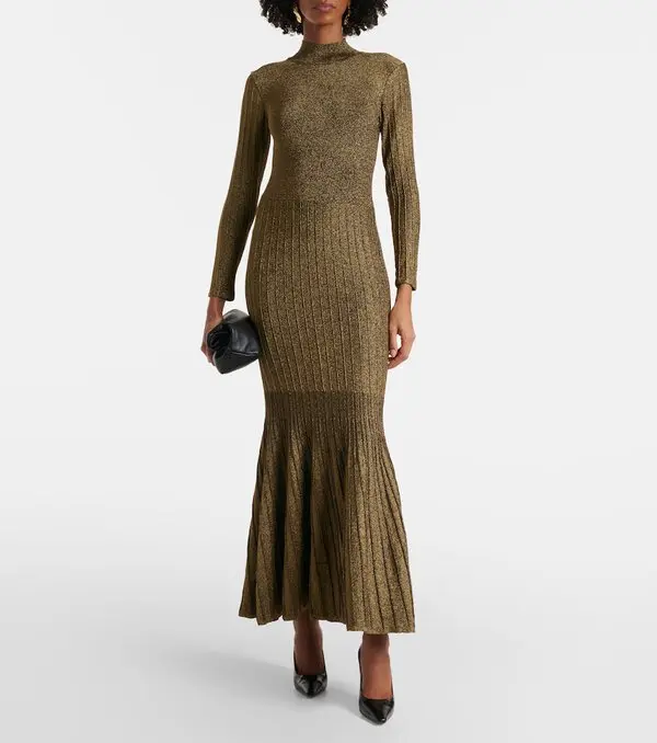 Staud Raquel Lamé Maxi Dress