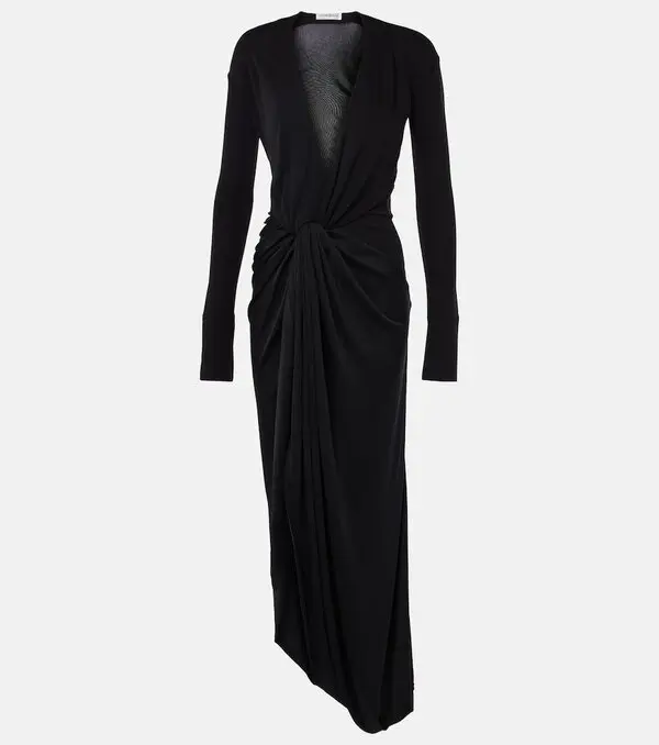 Victoria Beckham Knot-detail Jersey Gown - Black