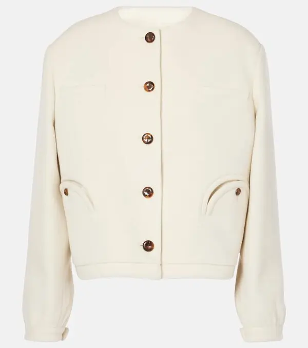 BLAZÉ MILANO Gliss Wool And Cashmere-blend Jacket - White