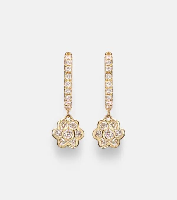 ANITA KO 18kt Hoop Earrings With Diamonds - Gold