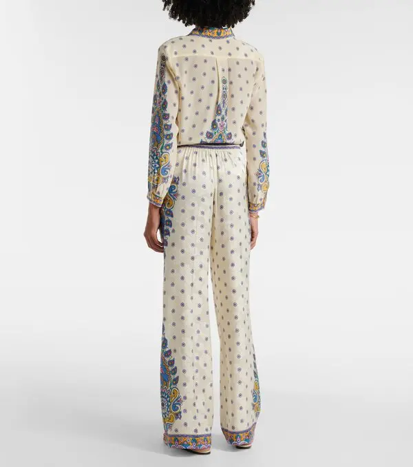 Etro Printed High-rise Straight Pants