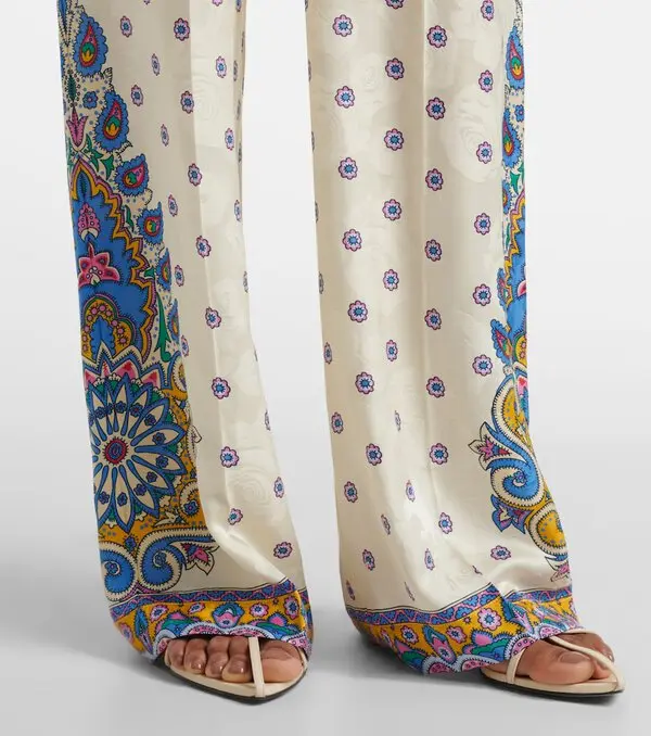 Etro Printed High-rise Straight Pants