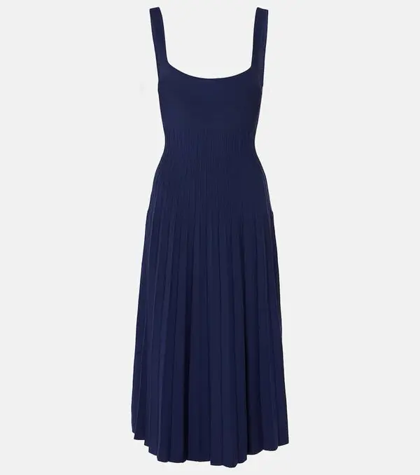 Staud Ellison Pleated Midi Dress