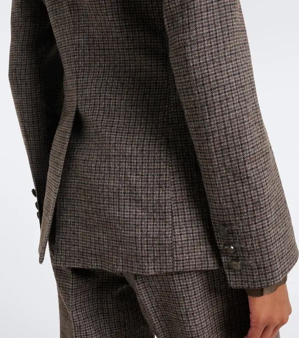 Etro Checked Wool Blazer - Brown