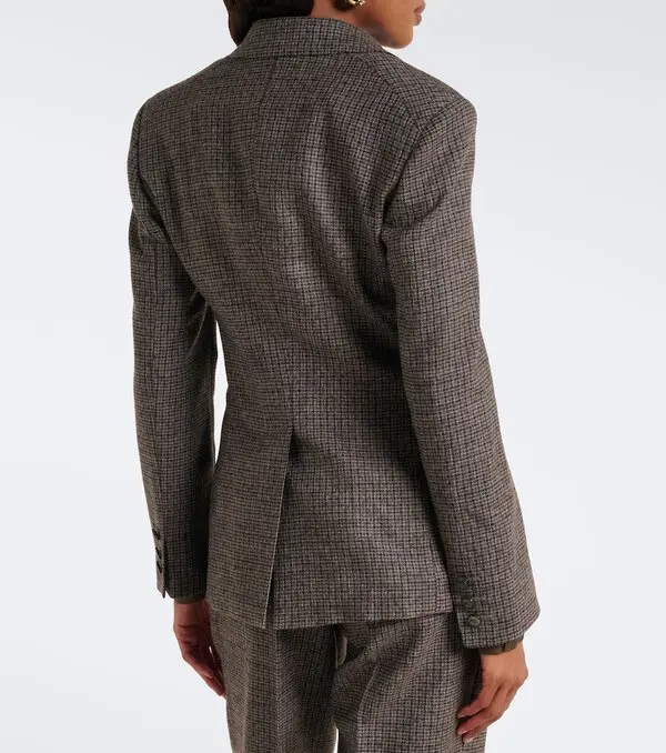 Etro Checked Wool Blazer - Brown