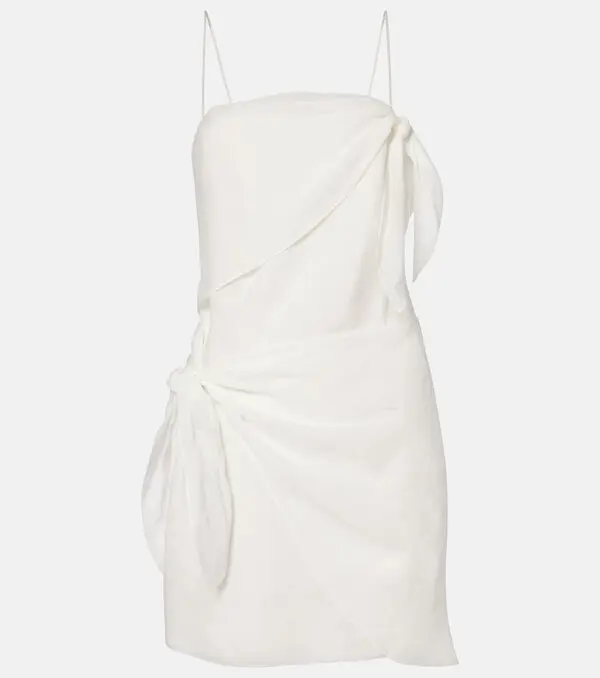 SIR. Rosalia Ramie Wrap Mini Dress - White