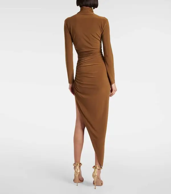 Norma Kamali Draped Asymmetric Midi Dress
