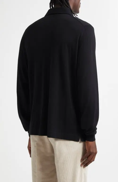 Thom Sweeney Extrafine Virgin Merino Wool Polo Sweater