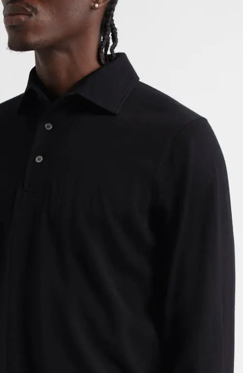 Thom Sweeney Extrafine Virgin Merino Wool Polo Sweater