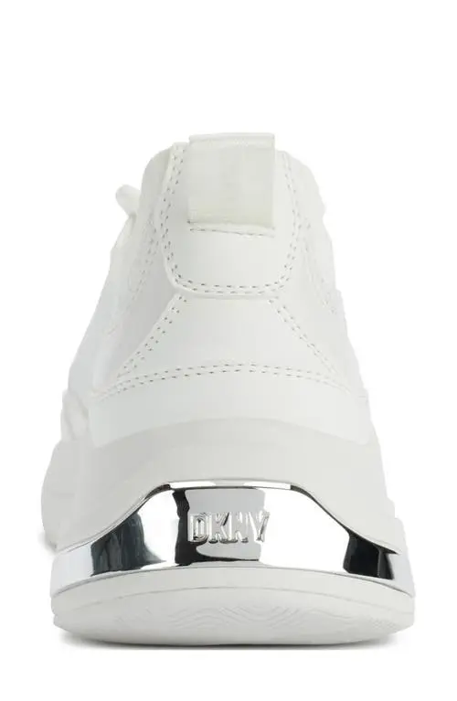 Dkny Jami Metallic Knit Sneakers - Bright White