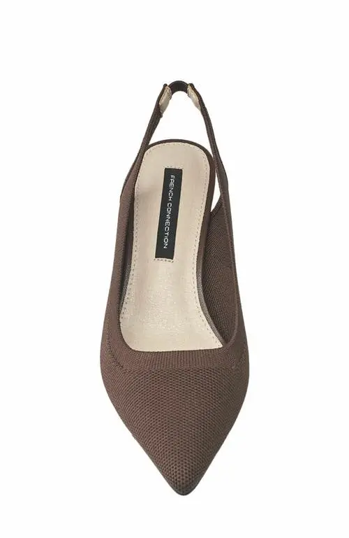 French Connection Viva Slingback Kitten Heel - Cafe