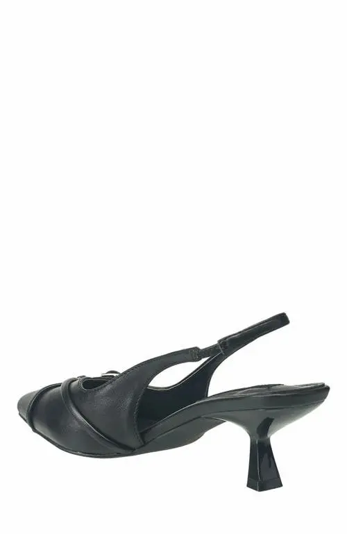 French Connection Buckled Slingback Kitten Heel - Black