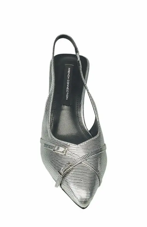 French Connection Buckled Slingback Kitten Heel