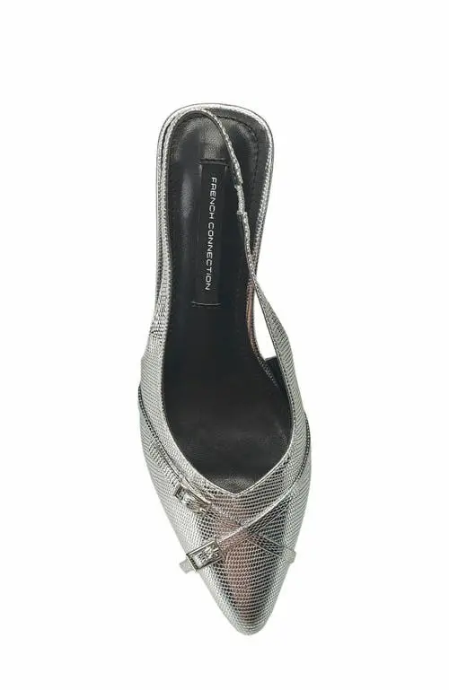 French Connection Buckled Slingback Kitten Heel