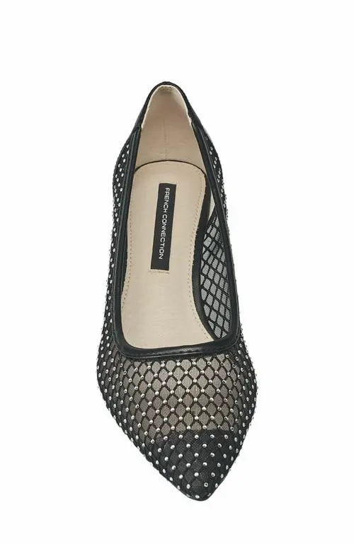French Connection Elise Mesh And Stone High Heel Pumps