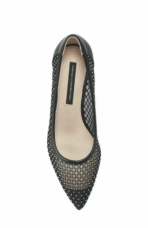 French Connection Elise Mesh And Stone High Heel Pumps