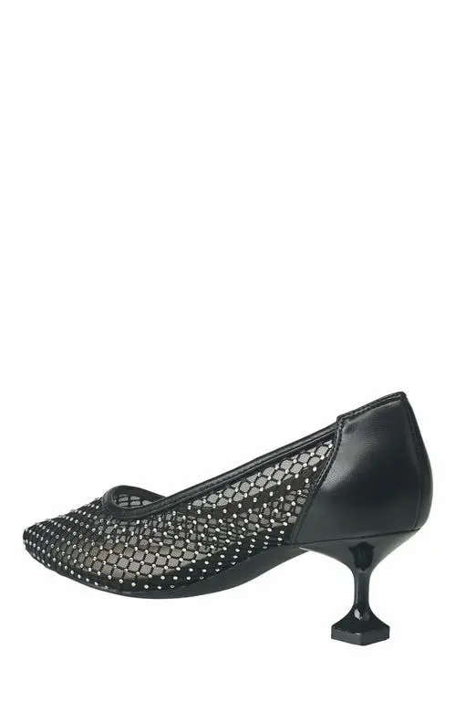 French Connection Elise Mesh And Stone High Heel Pumps