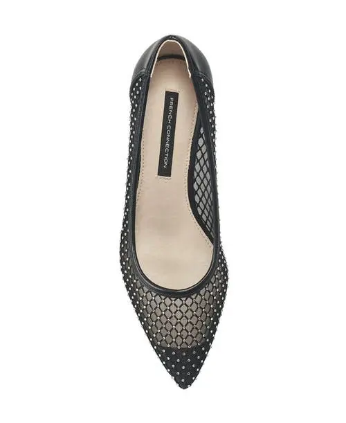 French Connection Elise Mesh And Stone High Heel Pumps
