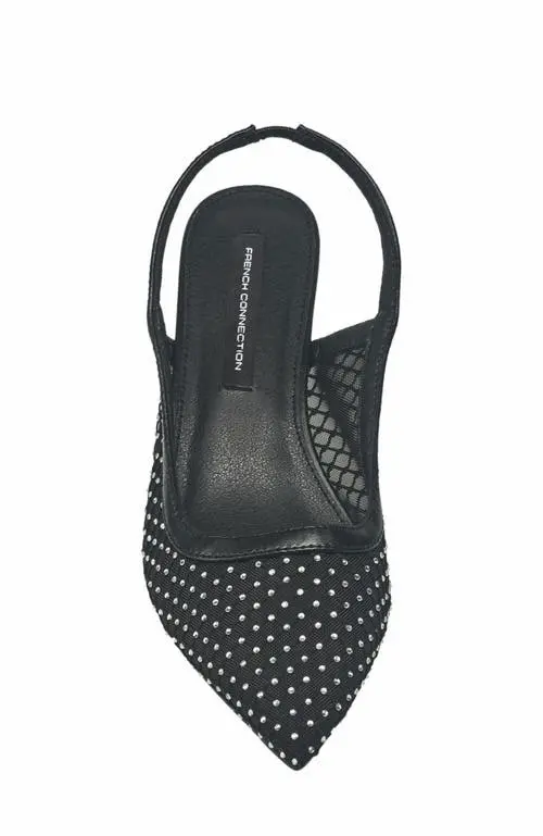 French Connection Elea Mesh And Stone Slingback