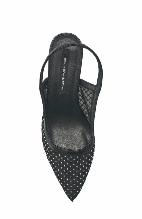 French Connection Elea Mesh And Stone Slingback