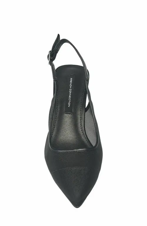 French Connection Elea Mesh And Stone Slingback Kitten Heel