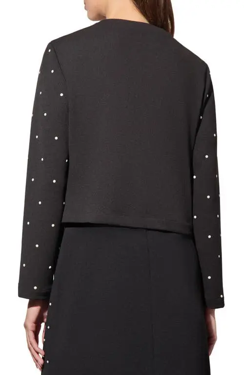 Ming Wang Deco Embellished Stretch Crepe Jacket