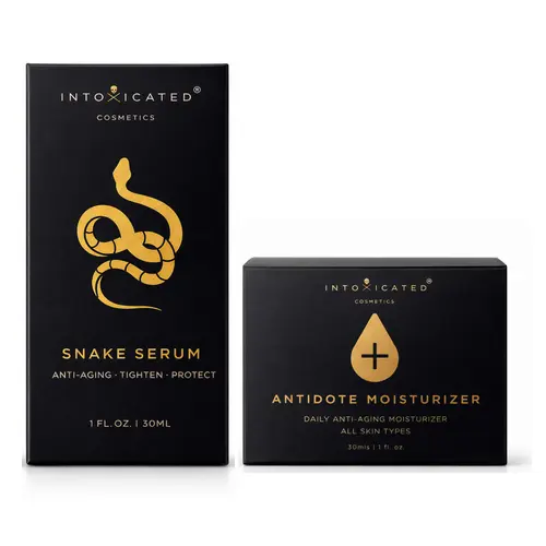 INTOXICATED COSMETICS Snake Serum + Antidote Moisturizer | Anti-aging Formula With Vegan Snake Peptides & Fine Line Smoothing