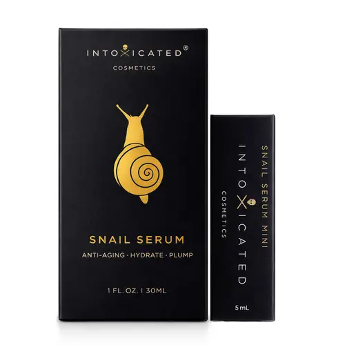INTOXICATED COSMETICS Snail Serum + Mini Snail Serum | Full Fl Oz/ 30 Ml & Travel |hydrating & Anti-aging Skincare Treatment