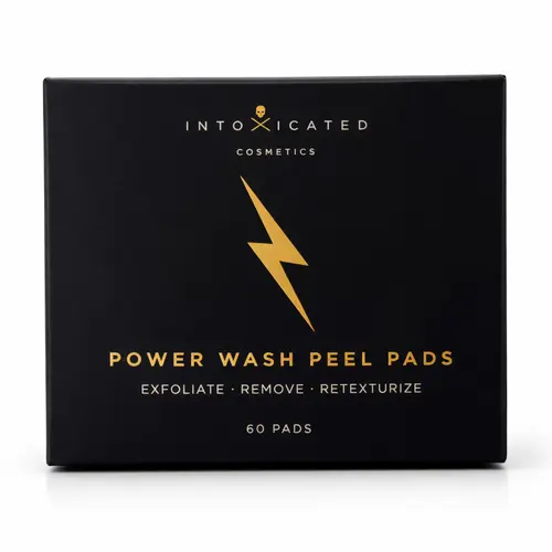 INTOXICATED COSMETICS Power Wash Peel Pads | 60 Pads | Multi-acid | Exfoliating | Cleansing | Retexturizing | Aha | Glycolic & Lactic