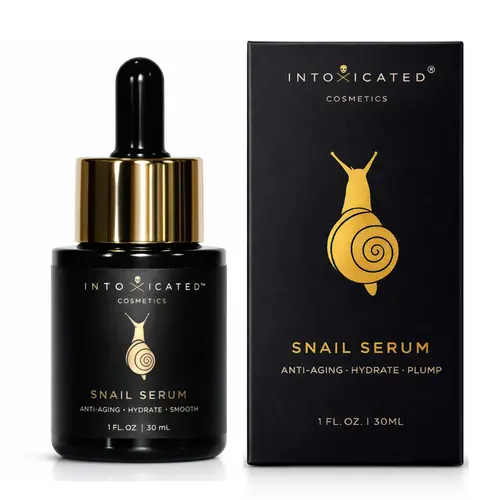 INTOXICATED COSMETICS Snail Serum | 1 Fl.oz./30ml | Hydrating & Anti-aging Skincare Treatment With Vegan Snail Venom Peptide & Vegan Snail Mucin