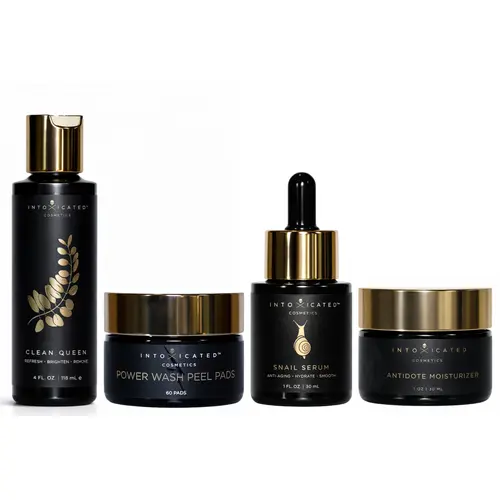 INTOXICATED COSMETICS Complete Snail Set Snail Serum, Antidote Moisturizer, Clean Queen - Clear