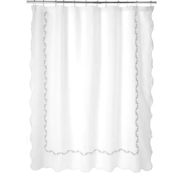 MATOUK Daphne Linen Shower Curtain - Sterling