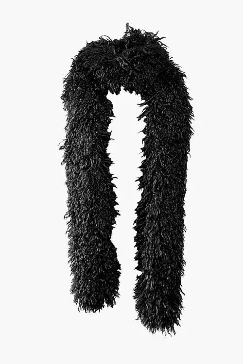 Anna Sui Faux Curly Lamb Fur Long Scarf