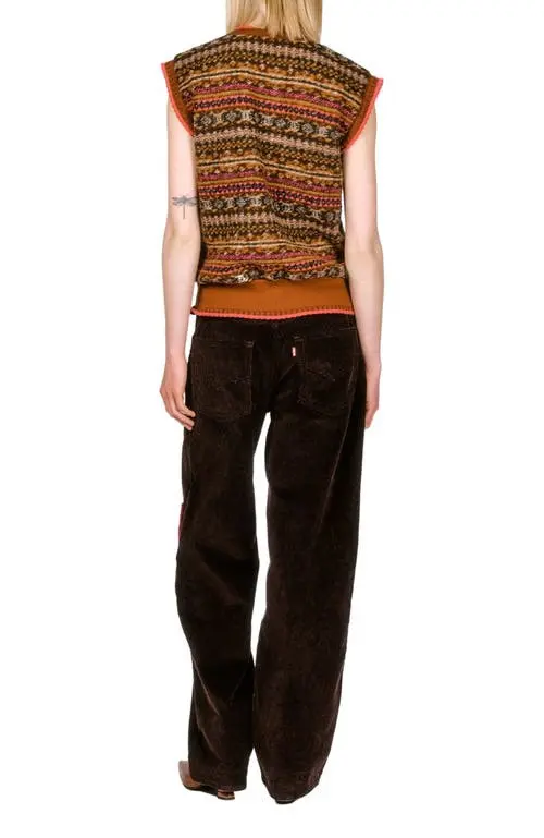 Anna Sui Fair Isle Fleece Vest