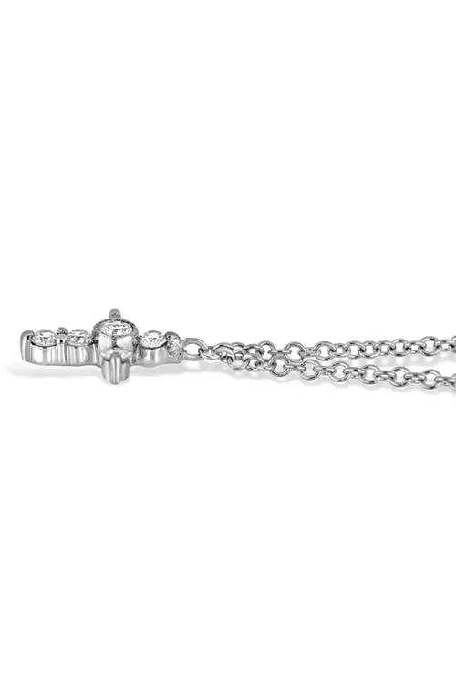 Bony Levy Diamond Cross Pendant Necklace - White