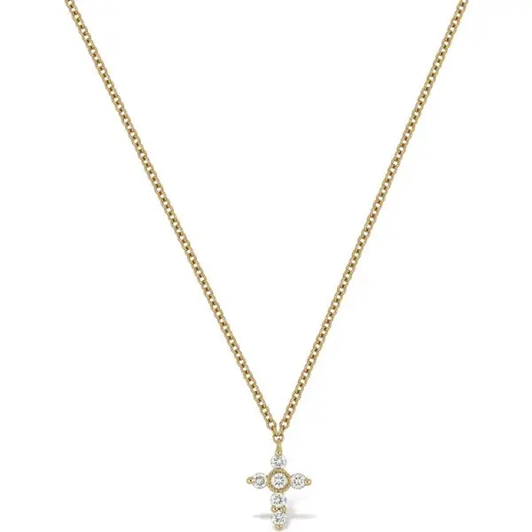 Bony Levy Diamond Cross Pendant Necklace - Yellow