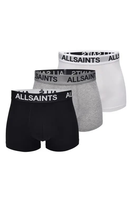 ALLSAINTS 3-pack Contour Pouch Stretch Organic Cotton Trunks - Grey Multi