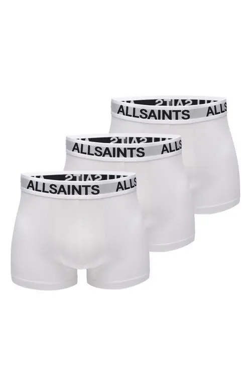 ALLSAINTS 3-pack Contour Pouch Stretch Organic Cotton Trunks - White