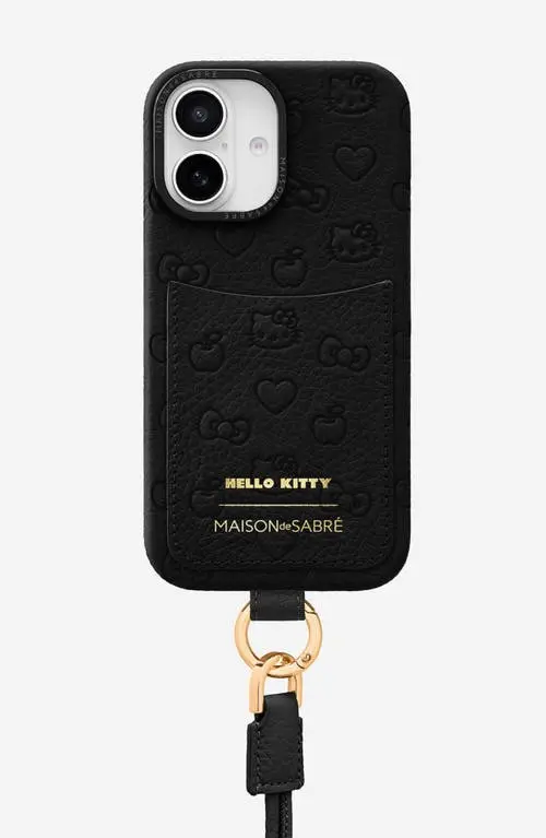 MAISON DE SABRE Sling Phone Case - Black Caviar (hello Kitty)