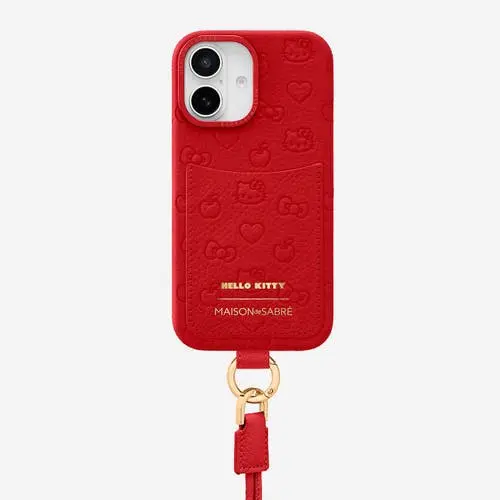MAISON DE SABRE Sling Phone Case - Pomegranate Red (hello Kitty)