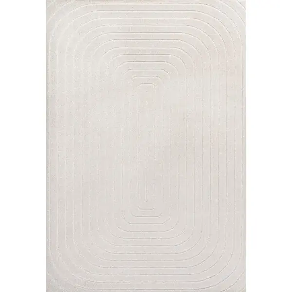 JONATHAN Y Freya High-low Modern Scandinavian Arch Stripe Monotone Indoor/outdoor Area Rug - Ivory