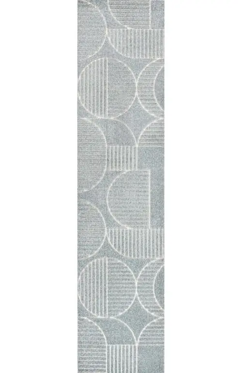 JONATHAN Y Nordby High-low Geometric Arch Scandi Striped Indoor/outdoor Area Rug - Light Blue/cream