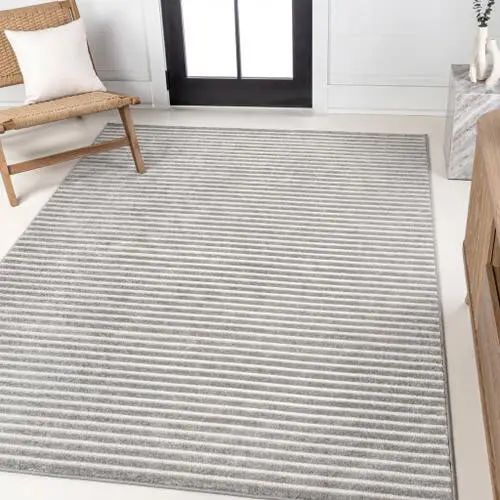 JONATHAN Y Aarhus High-low Minimalist Scandi Striped Indoor/outdoor Area Rug