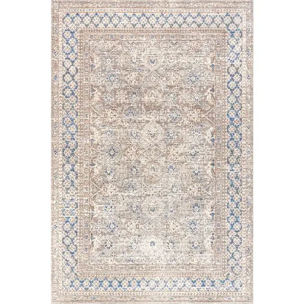 JONATHAN Y Goa Floral Medallion Traditional Area Rug - Gray/blue