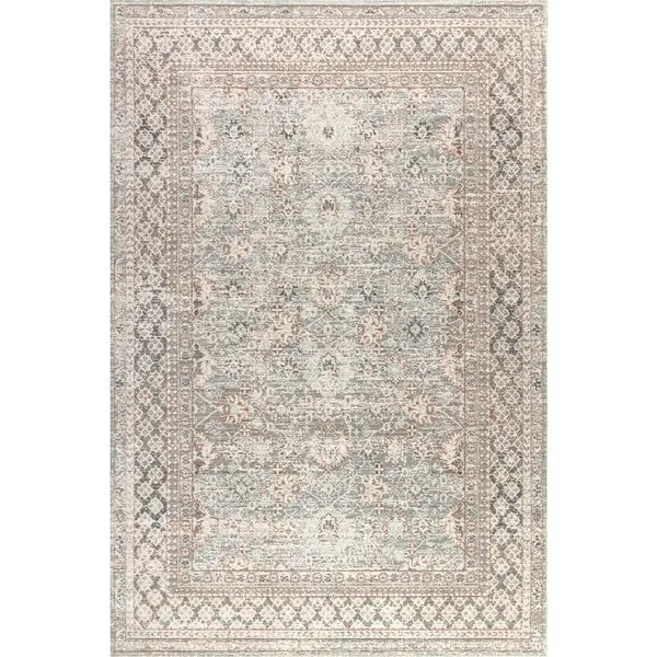 JONATHAN Y Goa Floral Medallion Traditional Area Rug - Light Blue/ivory