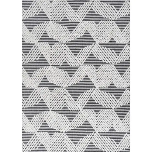 JONATHAN Y Jazz High-low Pile Art Deco Geometric Indoor/outdoor Area Rug - Black/ivory
