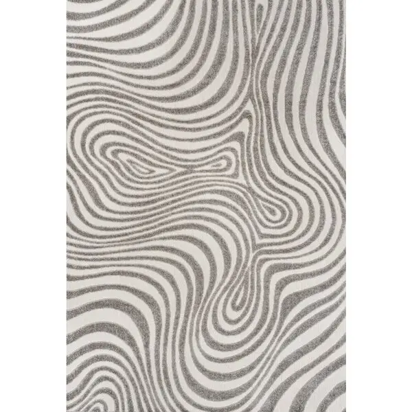 JONATHAN Y Maribo High-low Abstract Groovy Striped Indoor/outdoor Area Rug - Gray/ivory