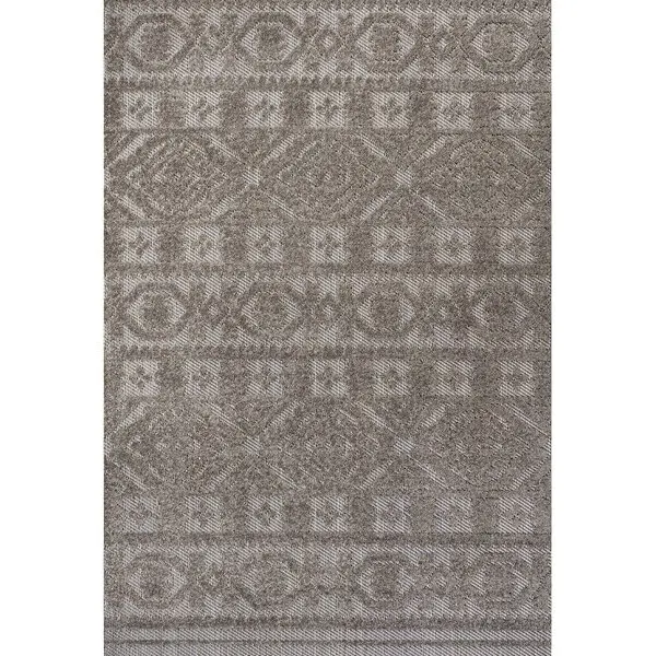 JONATHAN Y Citta High-low Pile Mediterranean Tile Indoor/outdoor Area Rug - Dark Gray/ivory